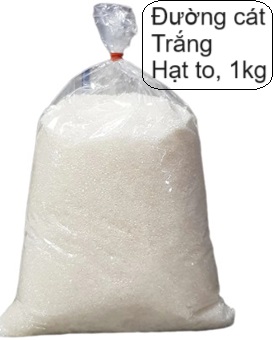 Đường cát trắng hạt to, cân bịt 1 kg
