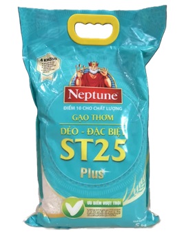 Gạo thơm dẻo đặc biệt ST25 Neptune túi 5 kg