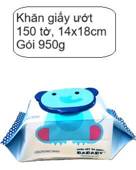 Khăn giấy ướt Bababy 150 tờ gói 950g